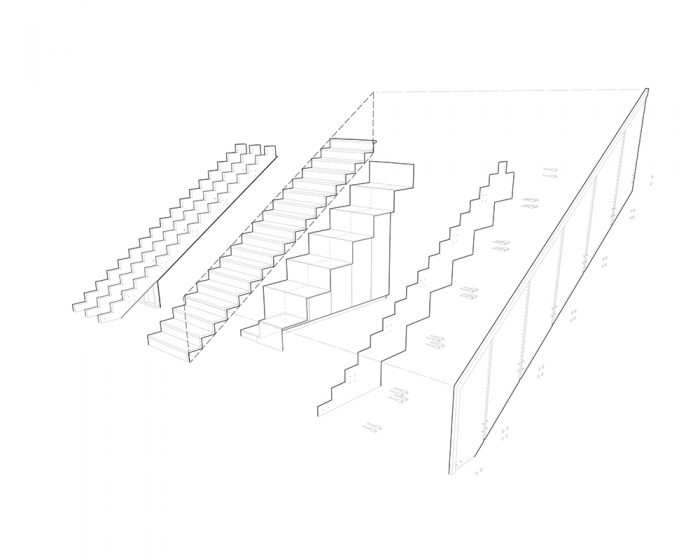 Cad drawing explode stair | Mark English Architects