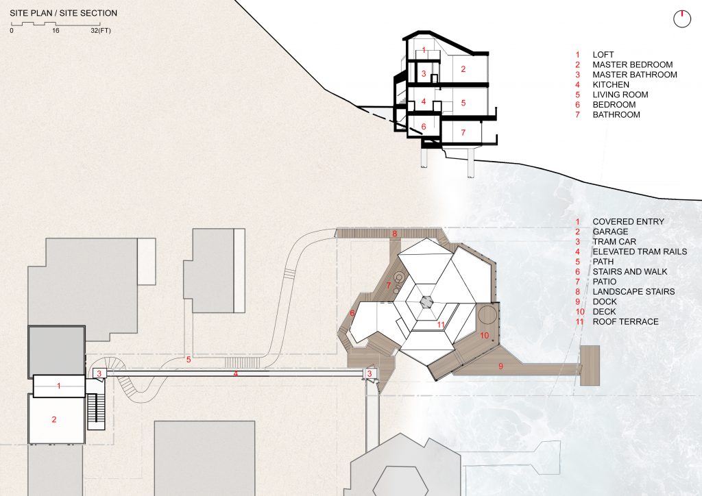 Site Plan and Section. | Mark English Architects